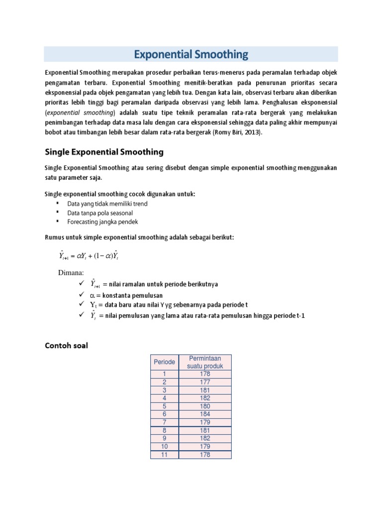 (Gasal 2016) Materi Exponential Smoothing | PDF