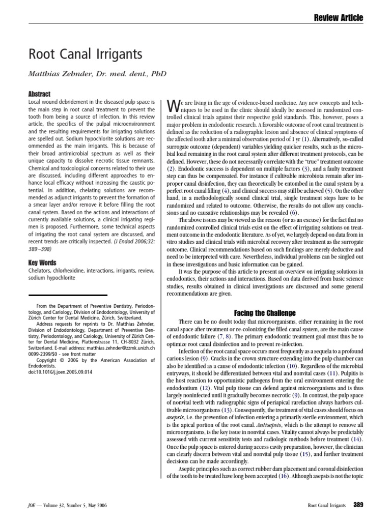 Root Canal Irrigants | Chlorine | Chemical Substances