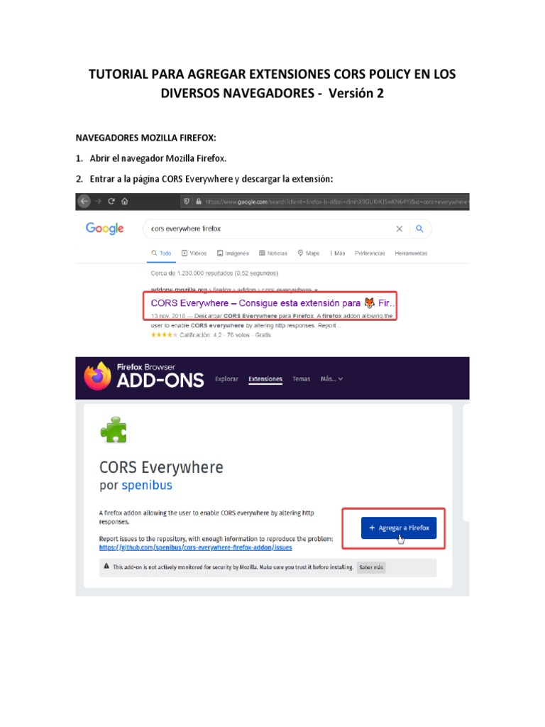 Tutorial para Agregar Extensiones Cors Policy en Los Diversos ...