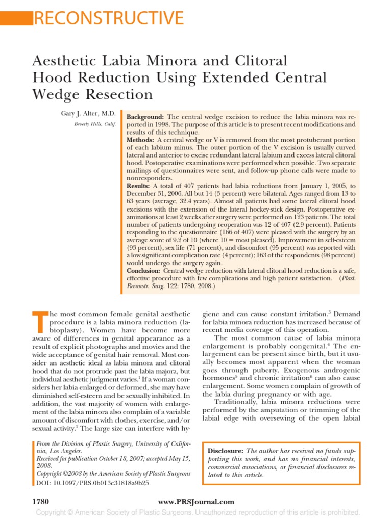 Aesthetic Labia Minora and Clitoral Hood Reduction Using Extended ...