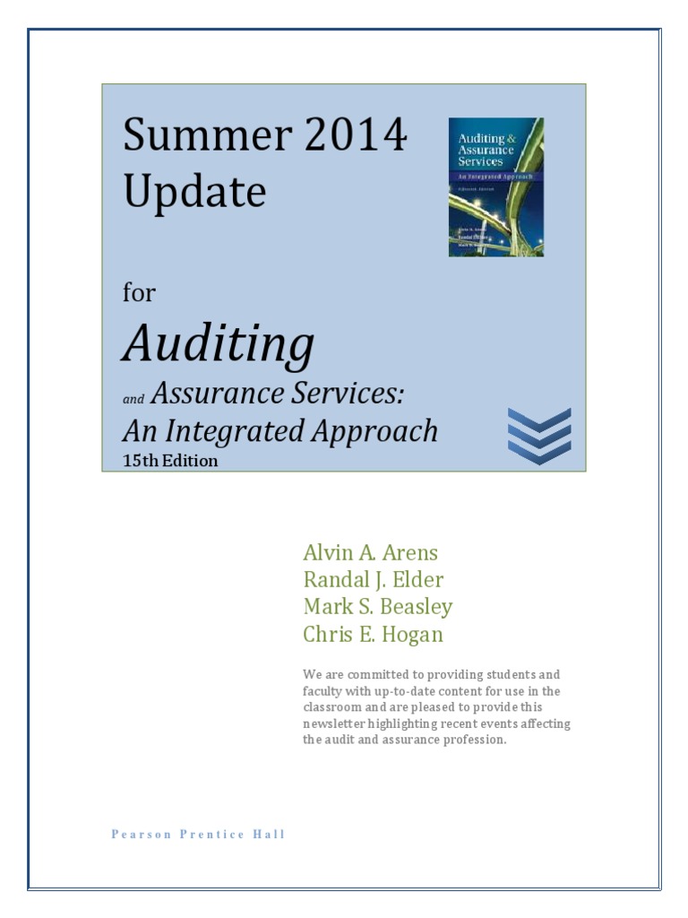 Summer 2014 Update: Auditing | PDF | Financial Audit | Internal Audit
