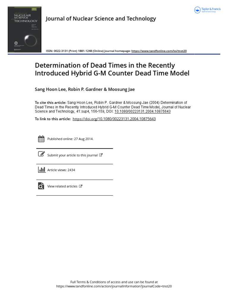 Determination of Dead Times in The Recently Introduced Hybrid G M ...
