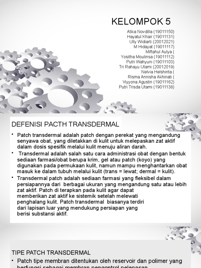 Patch Transdermal | PDF