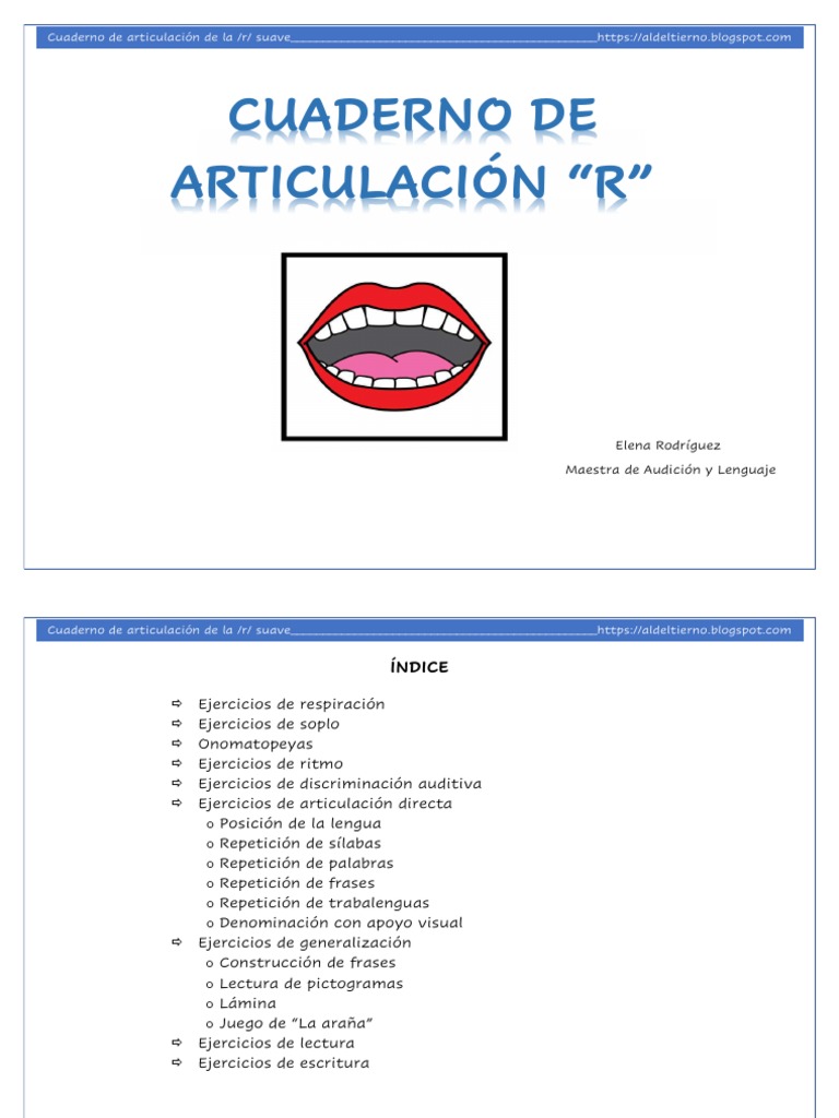 CUADERNO DE ARTICULACIÓN R Suave | PDF | Entretenimiento (general)