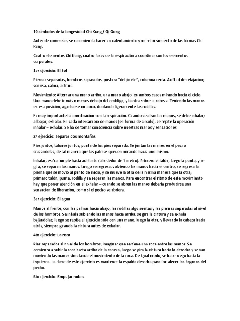 10 Símbolos de La Longevidad Chi Kung | PDF | Qigong | Naturaleza