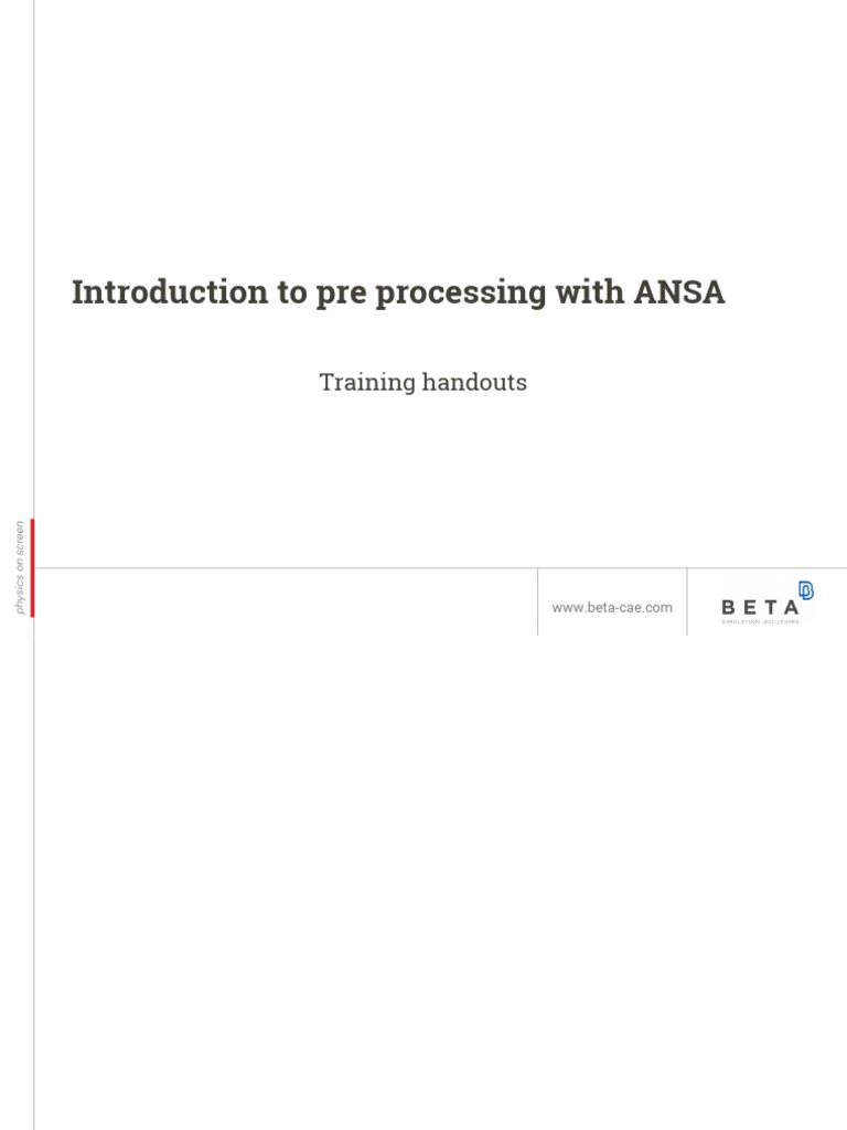 Introduction To Pre Processing With ANSA | PDF | Button (Computing ...