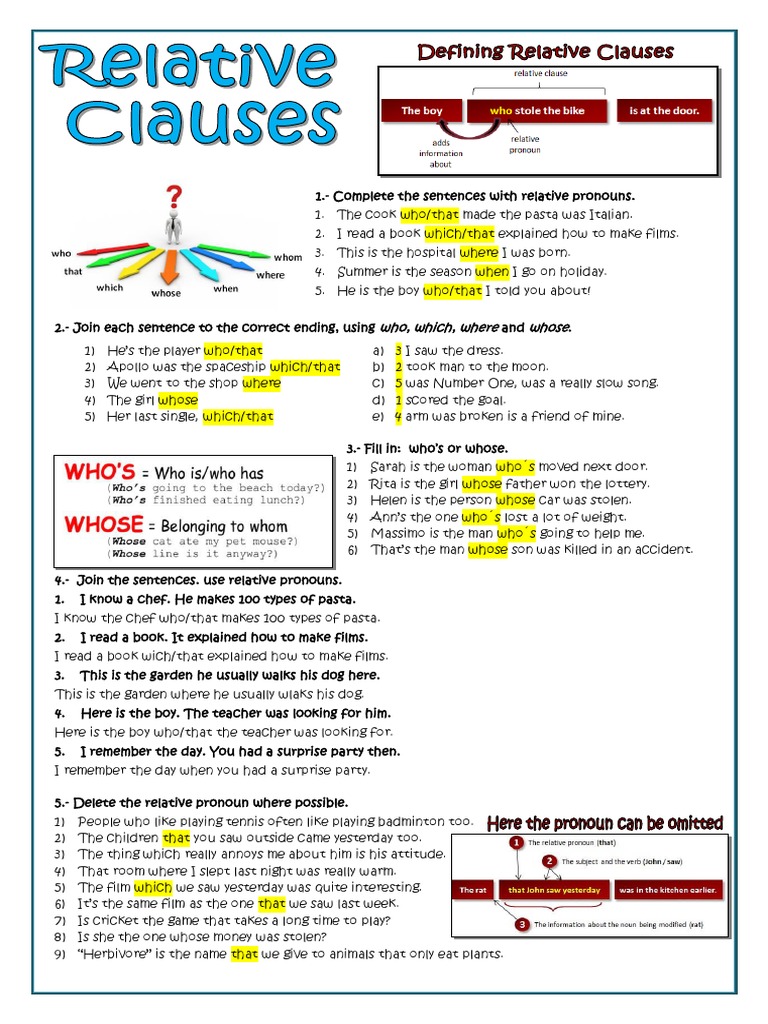 GRAMMAR 2 UNIT 11 Relative-Clauses-Grammar | PDF | Language Arts ...