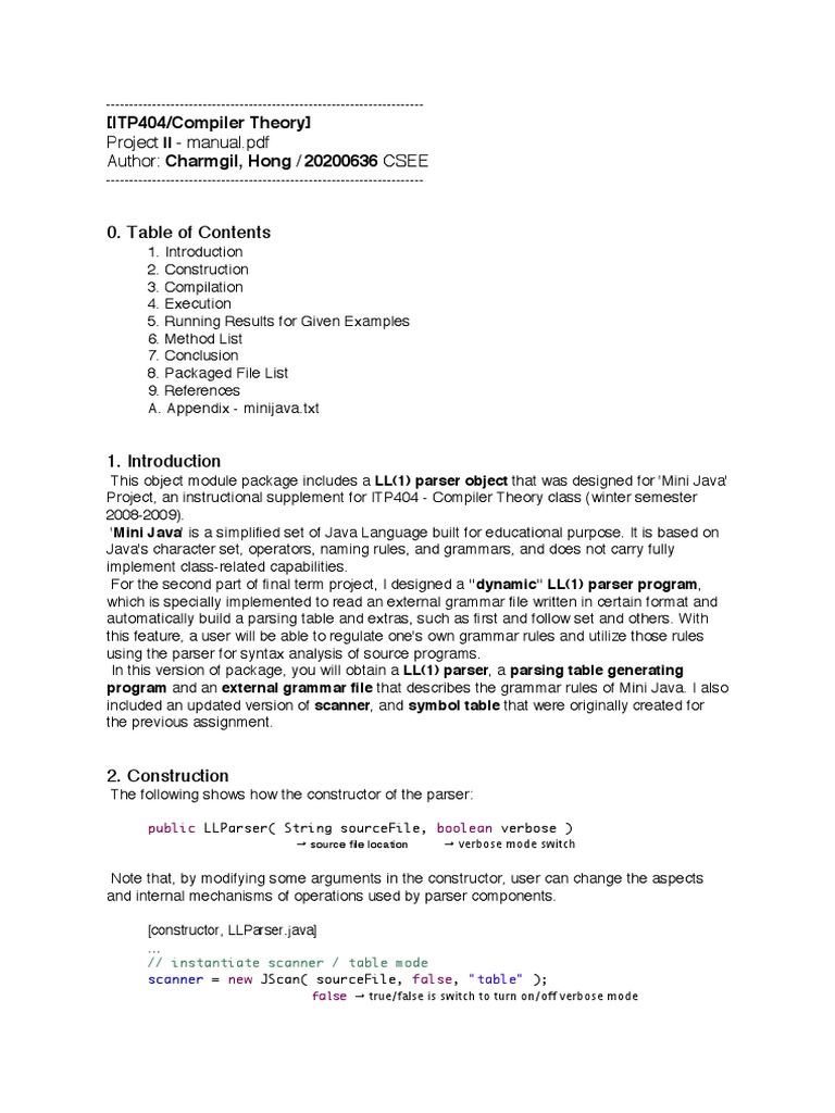 Project LL1 SLR1 Parser Charmgil | PDF | Parsing | Computer Programming