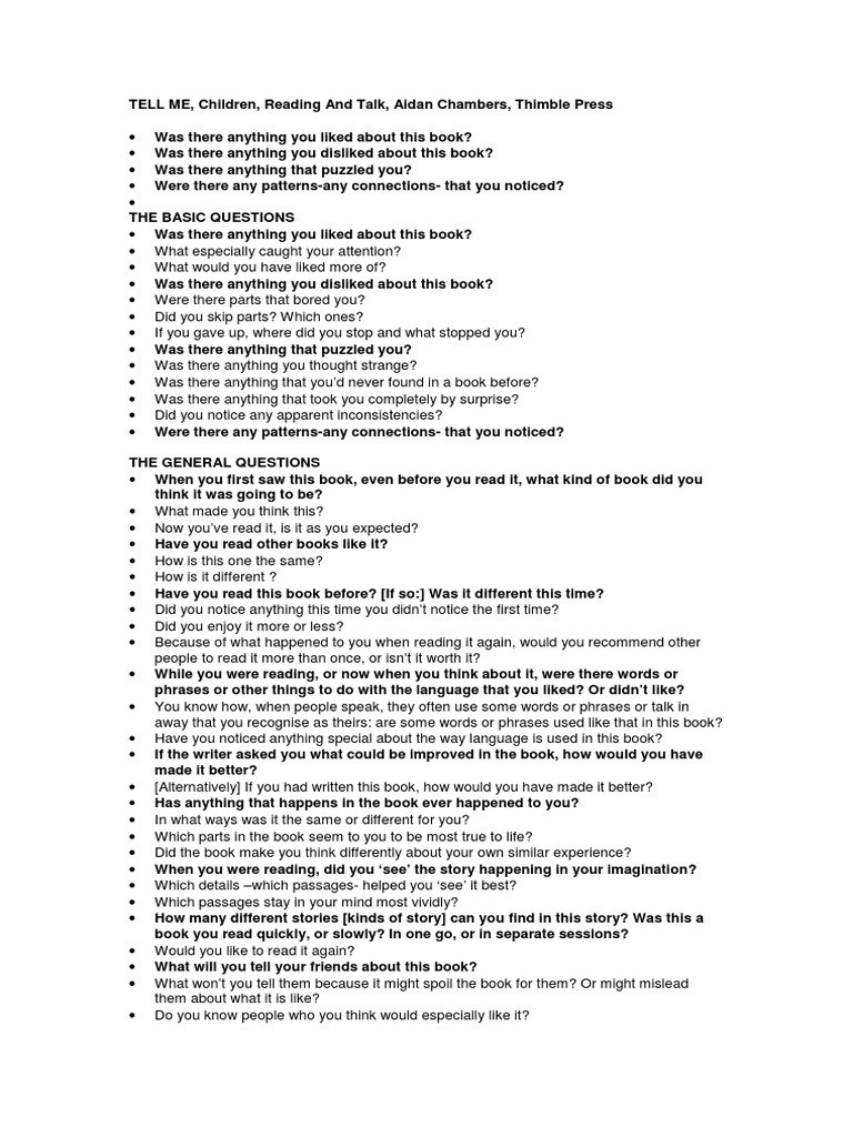 Tell Me Questions | PDF | Reason | Narration