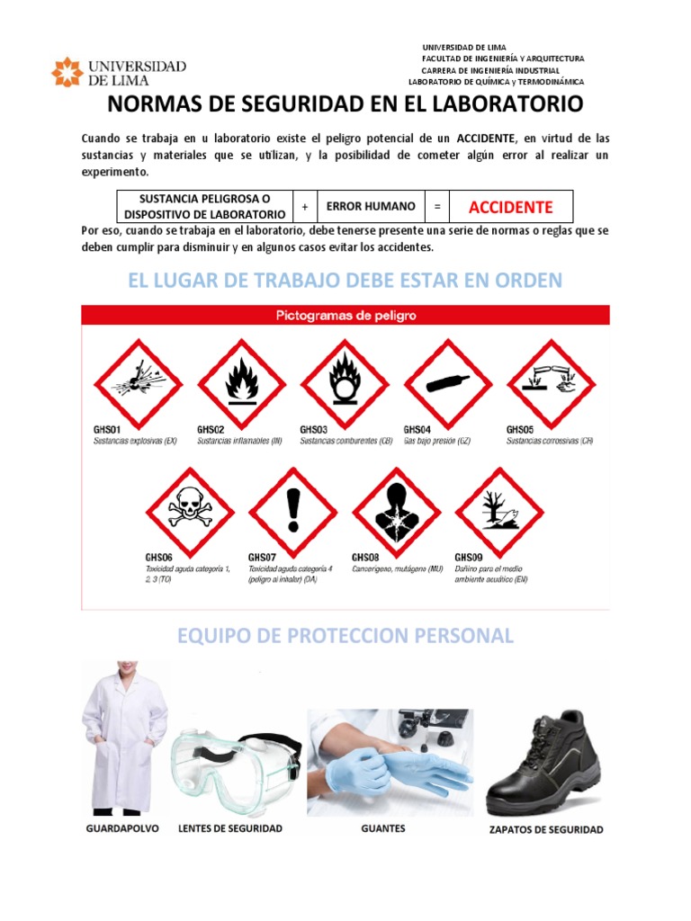 Normas de Seguridad en El Laboratorio | PDF | Laboratorios | Ácido