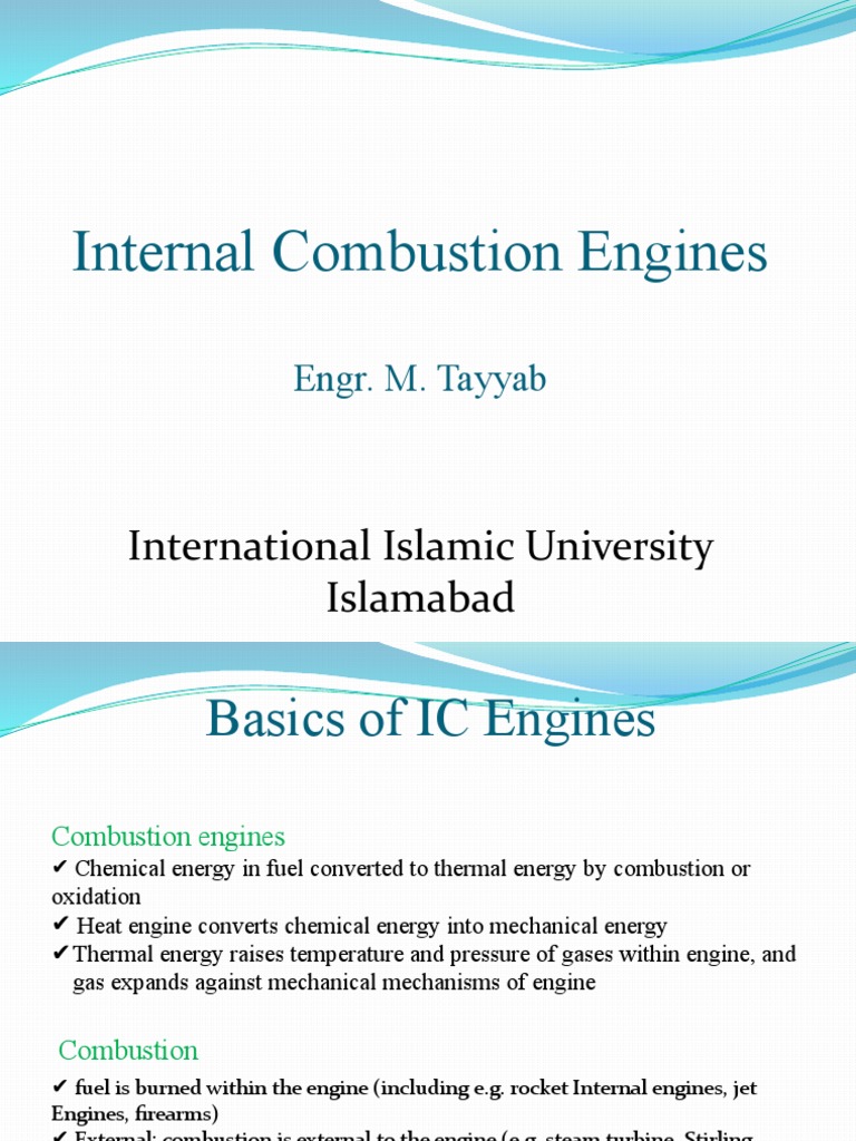 Lecture - 1 IC Engines Basics | PDF | Internal Combustion Engine | Piston
