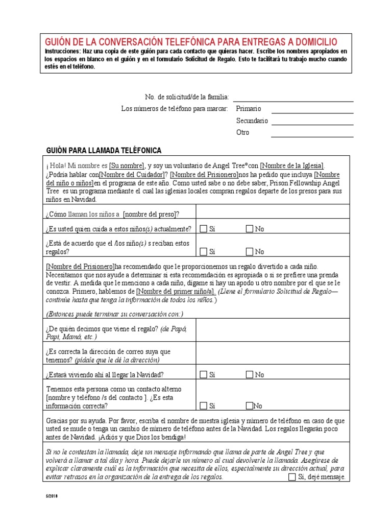 Phone Interview Script For Home Deliveries SP | PDF | Salud y bienestar