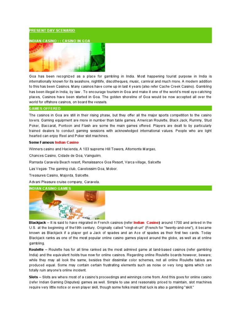 Present Day Scenario Indian Casino:: Casino in Goa | Download Free PDF ...