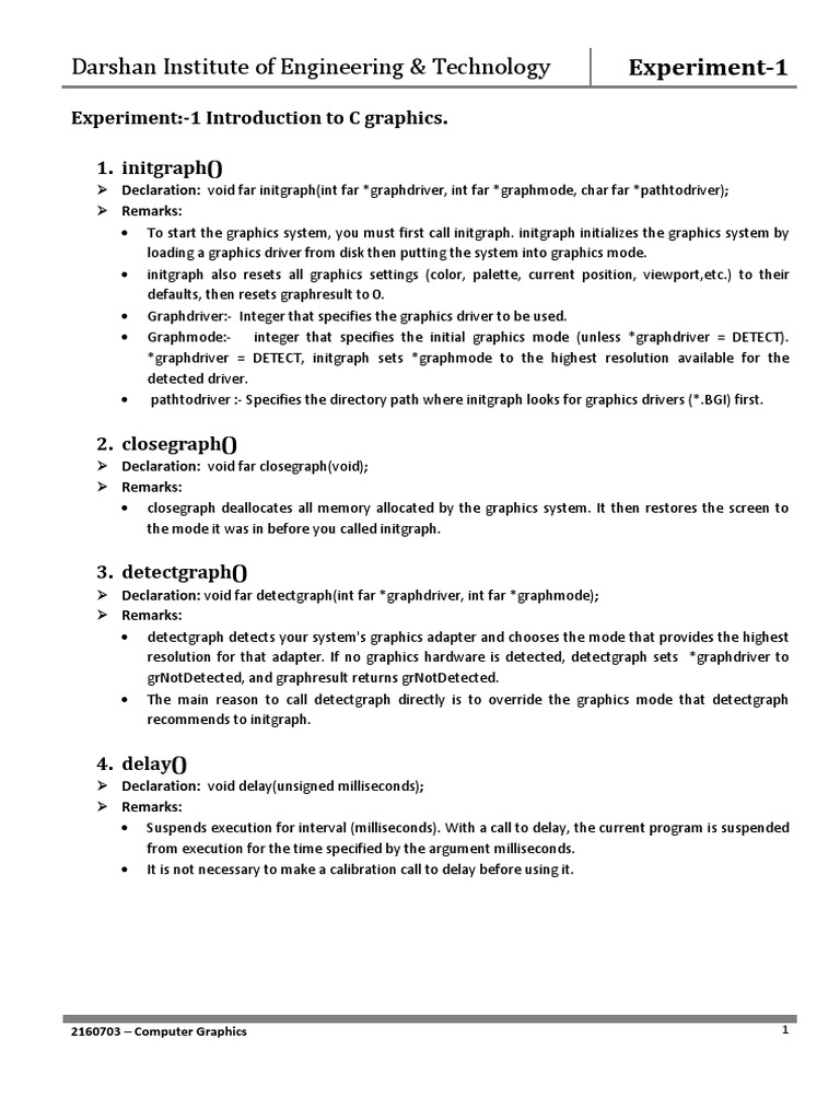 CG GTU Study Material Lab-Manual Computer-Graphics - (2160703 ...