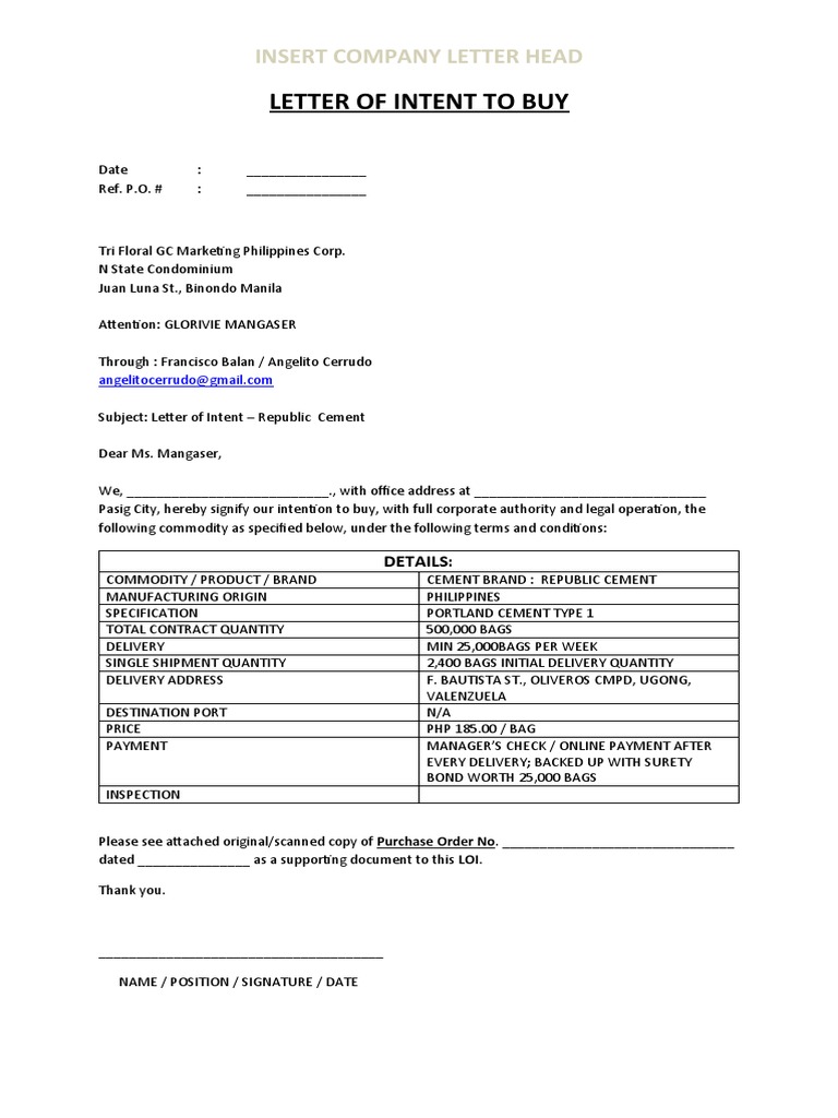 Loi Icpo Sample | PDF | Business | Science