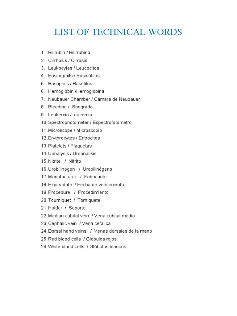 Key Medical Terms for Laboratory Tests and Procedures | PDF