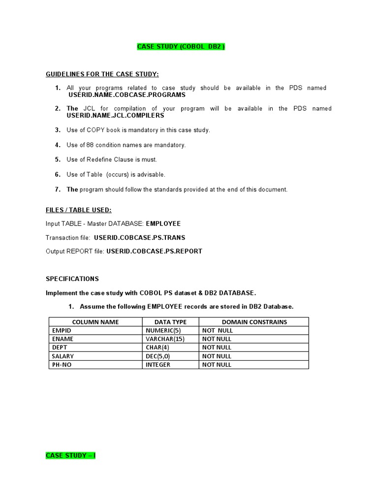 Input Table - Master Database: Employee Transaction File: USERID ...