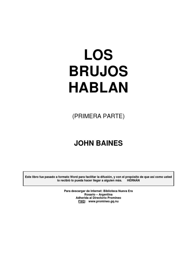 Baines, John - Los Brujos Hablan - 1 | PDF | Mente | Rosacruces