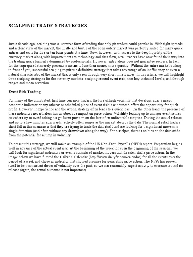 Scalping Trade Strategies | PDF | Day Trading | Financial Markets