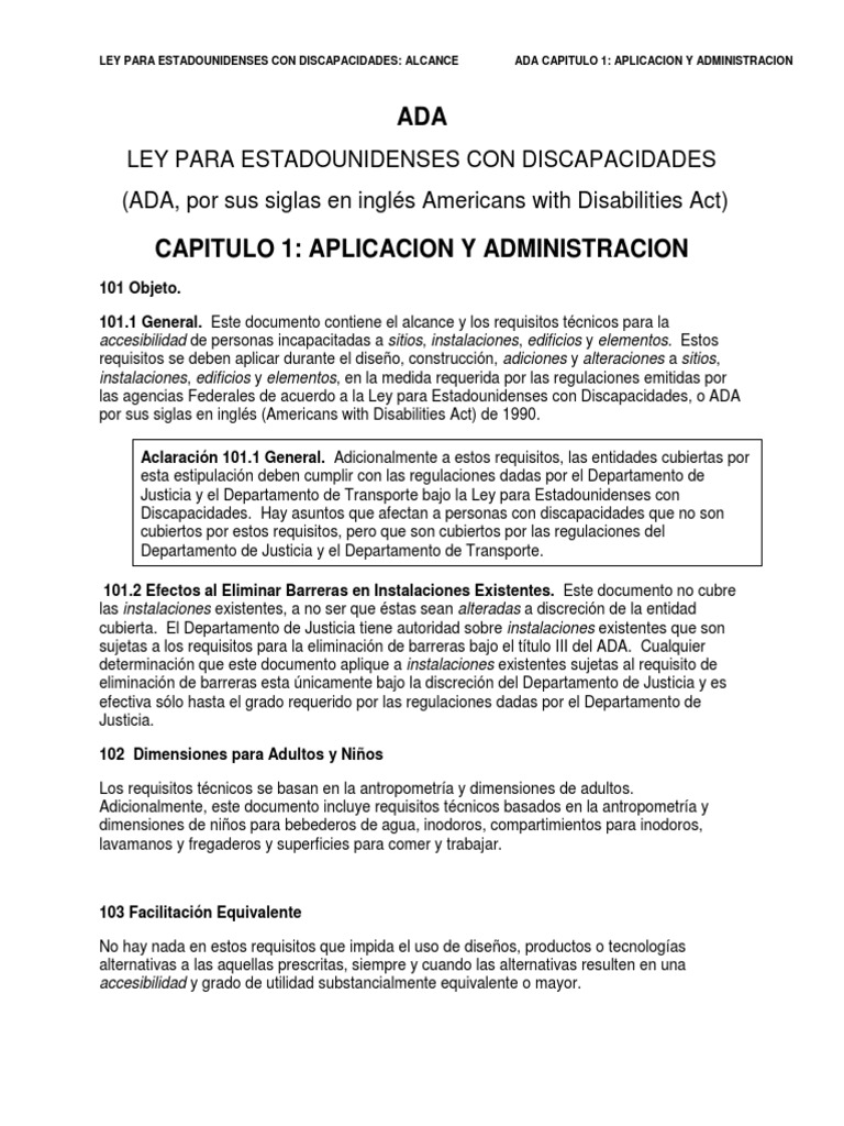 2010 ADA Standards Spanish Version | PDF | Ascensor | Tolerancia de ...