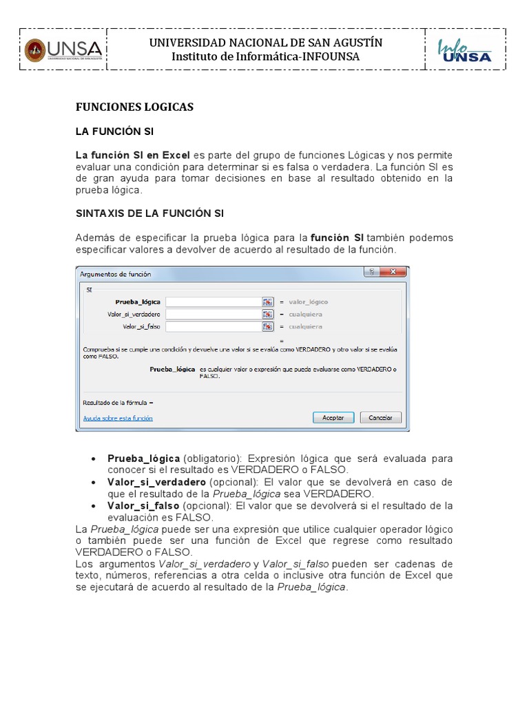 Sesion 002 Funciones Logicas | PDF | Microsoft Excel | Función ...