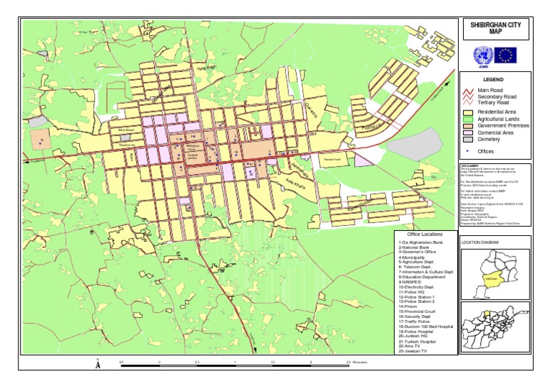 Shibirghan City Map and Land Use Guide | PDF | Physical Geography ...