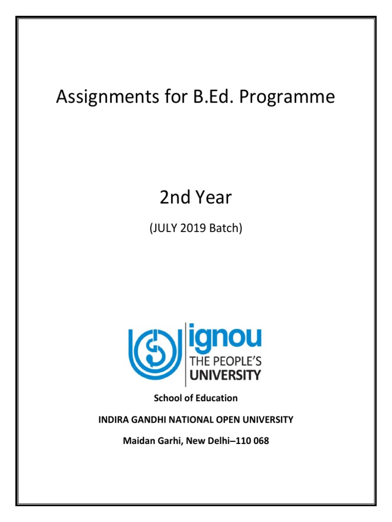 B.ed. Second Year Assignments 2019 (English) | PDF | Educational Technology | Distance Education