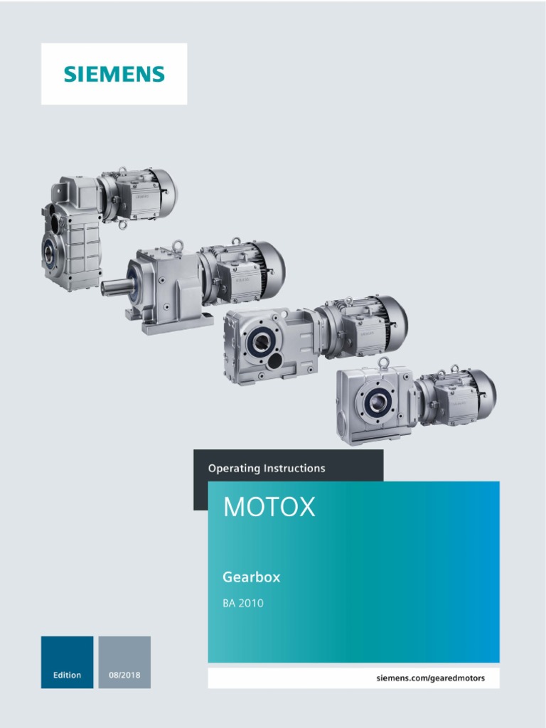 Manual Motoredutor Siemens | PDF | Bearing (Mechanical) | Gear