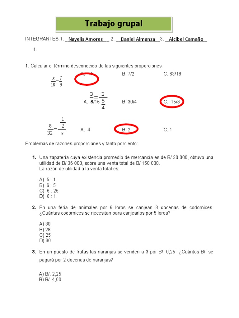 TAREA GRUPAL Mate. Razones y Propor. | PDF | Violencia | Agitación
