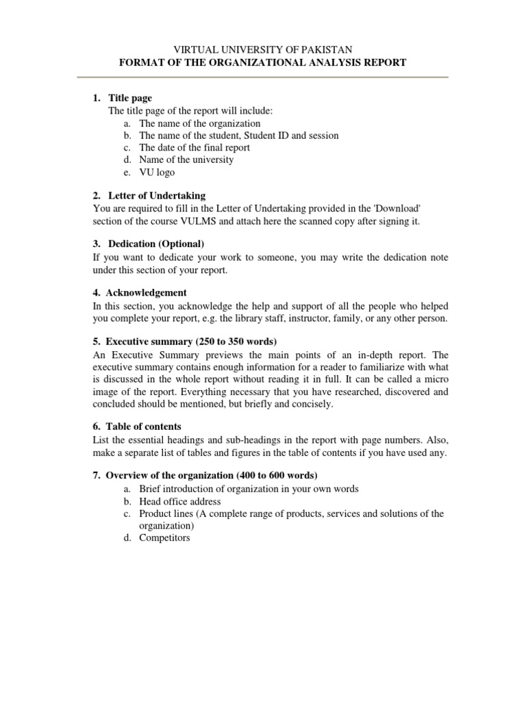 Organizational Analysis Report Format | PDF | Swot Analysis | Human Nature