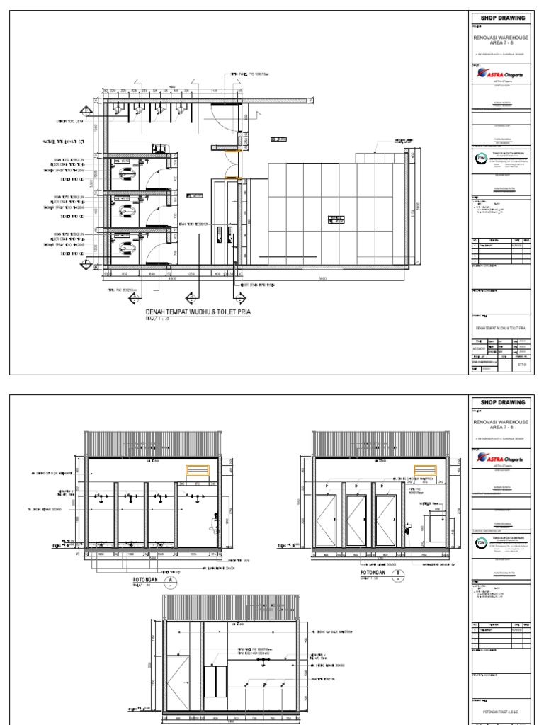 Denah Tempat Wudhu & Toilet Pria: Shop Drawing | PDF | Project ...