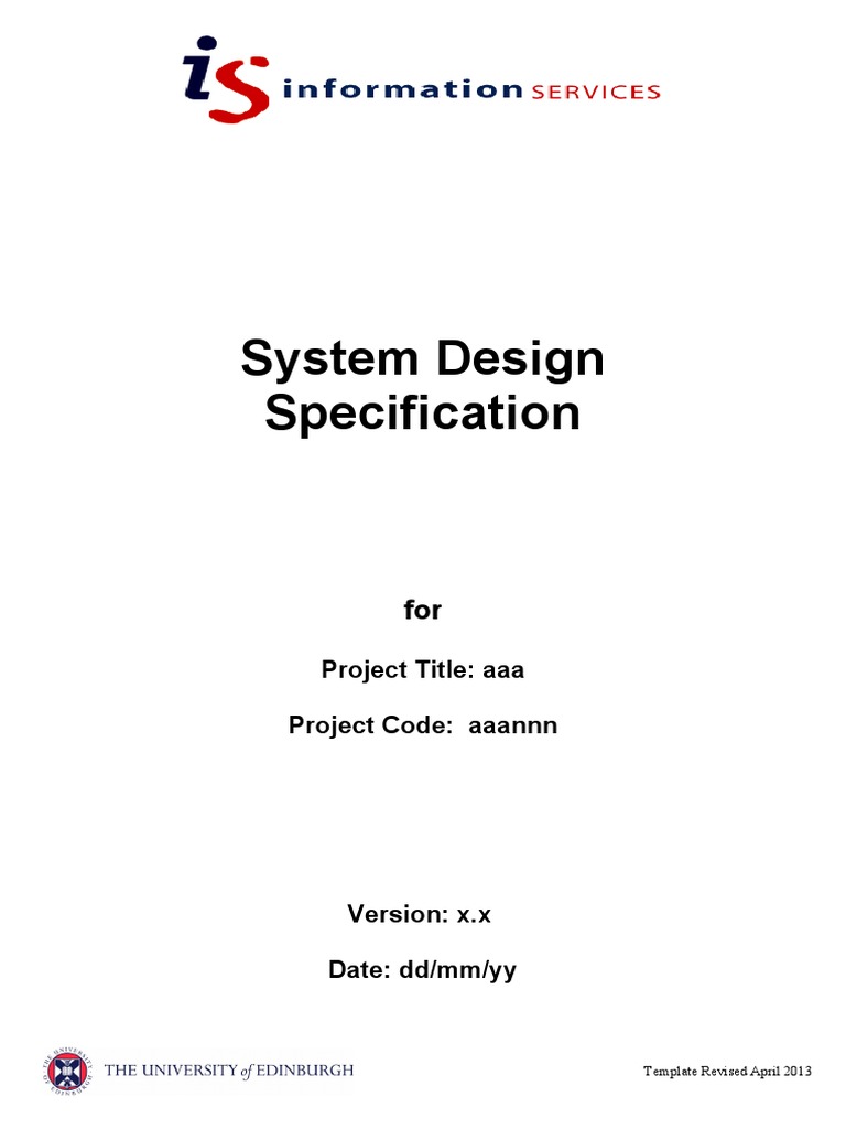 System Design Specification Sds | PDF | Specification (Technical ...