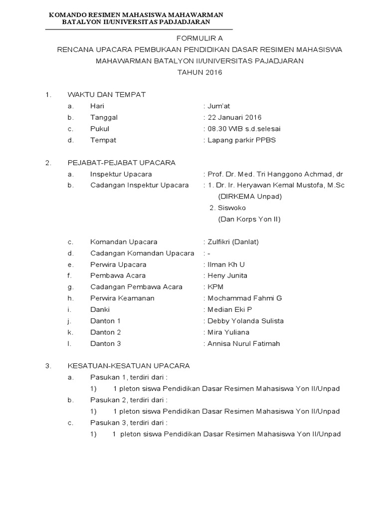 Contoh Berkas Operasi (Staf Ii) Menwa | PDF | Sains & Matematika