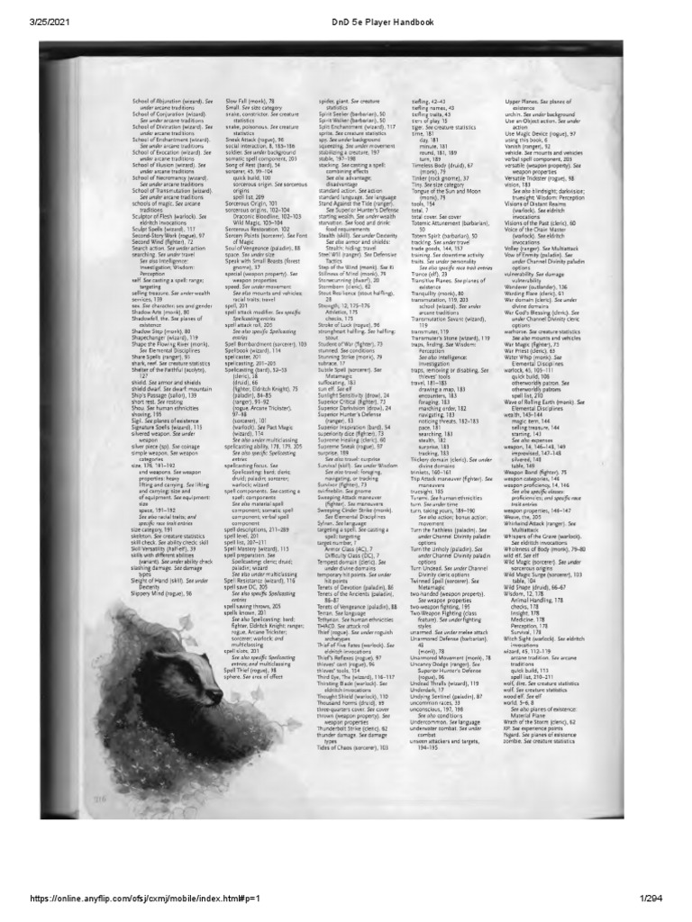 DND 5e Player Handbook | PDF