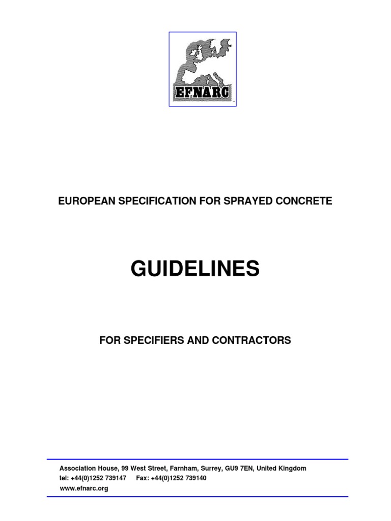 European Specification For Sprayed Concrete | PDF