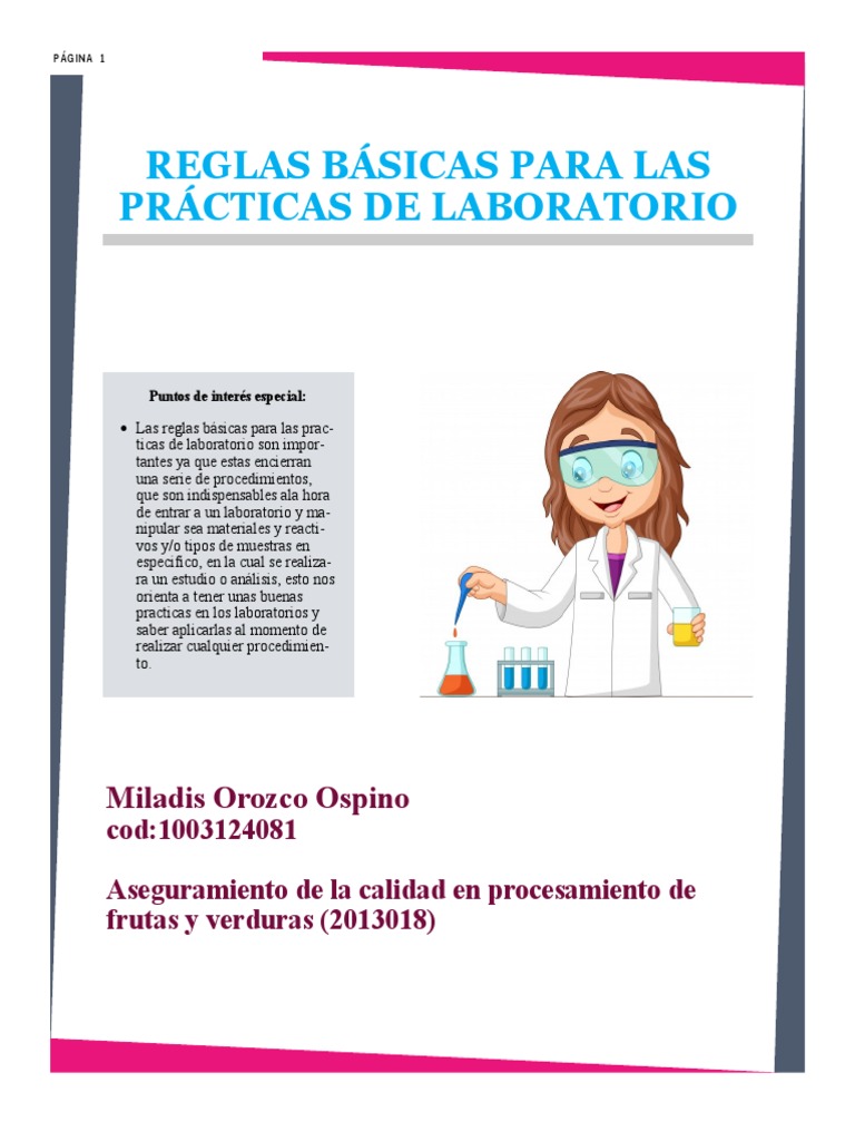 Reglas de Seguridad en Laboratorios | PDF | Laboratorios | Médico de ...