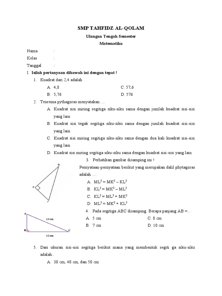 PTS MTK KLS 8 | PDF | Metode & Bahan Ajar | Seni
