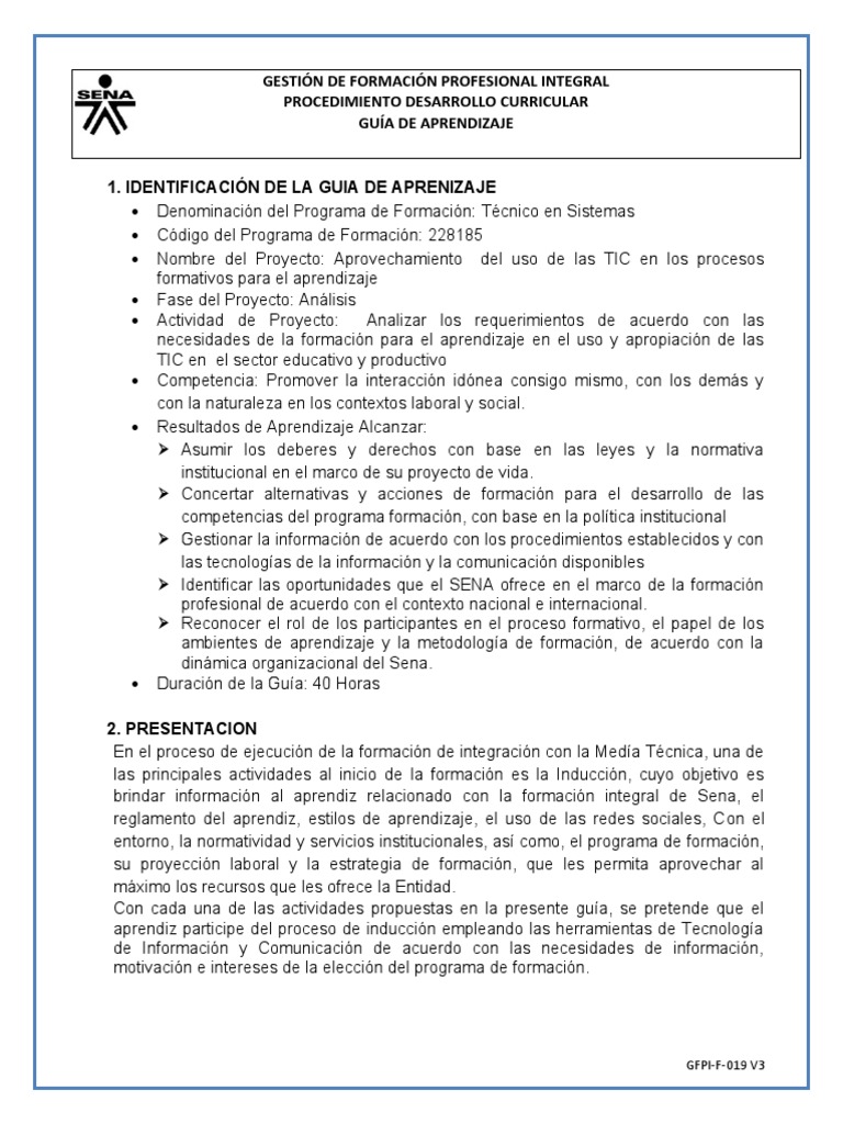 GFPI-F-019 - Guia Inducción | PDF | Aprendizaje | Desarrollo profesional