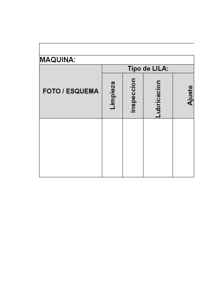 Estándares LILA en Mantenimiento Autónomo | PDF