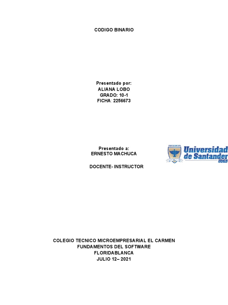 Codigo Binario | PDF | Codificaciones | Informática