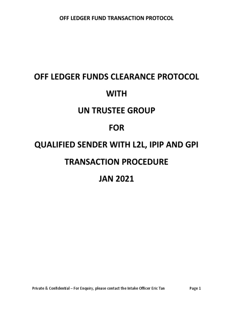 Off Ledger Fund Procedure - l2l, Ipip & Gpi (2021 Version) | PDF ...