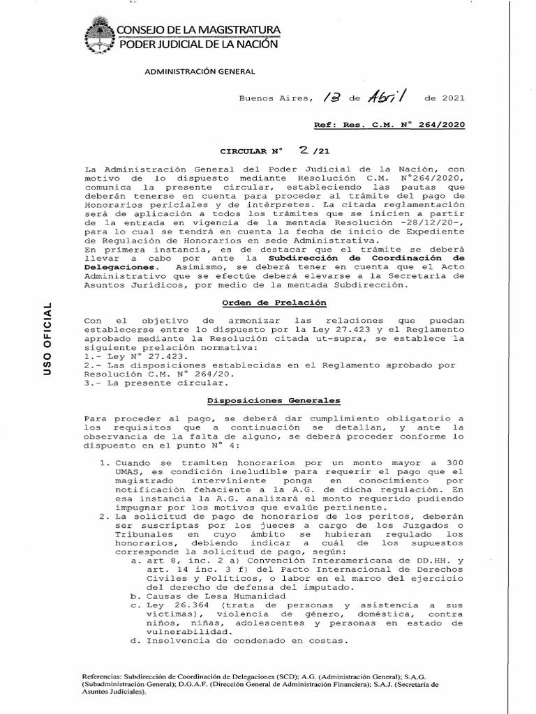 0002-21 Circular AG | PDF | Regulación | Testigo experto