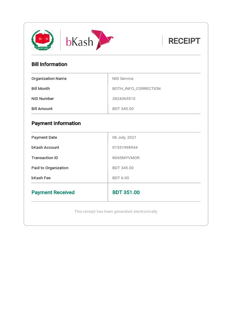 Pay Slip BKash | PDF
