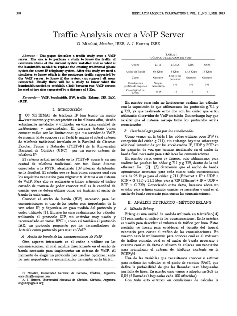 Tema 5 Análisis de Tráfico en VOIP | PDF | Voz sobre IP | protocolo de ...