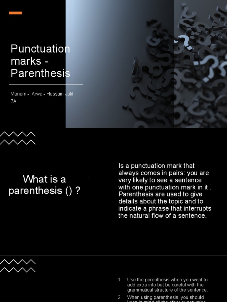 Punctuation Marks - Parenthesis GW | PDF | Language Arts & Discipline