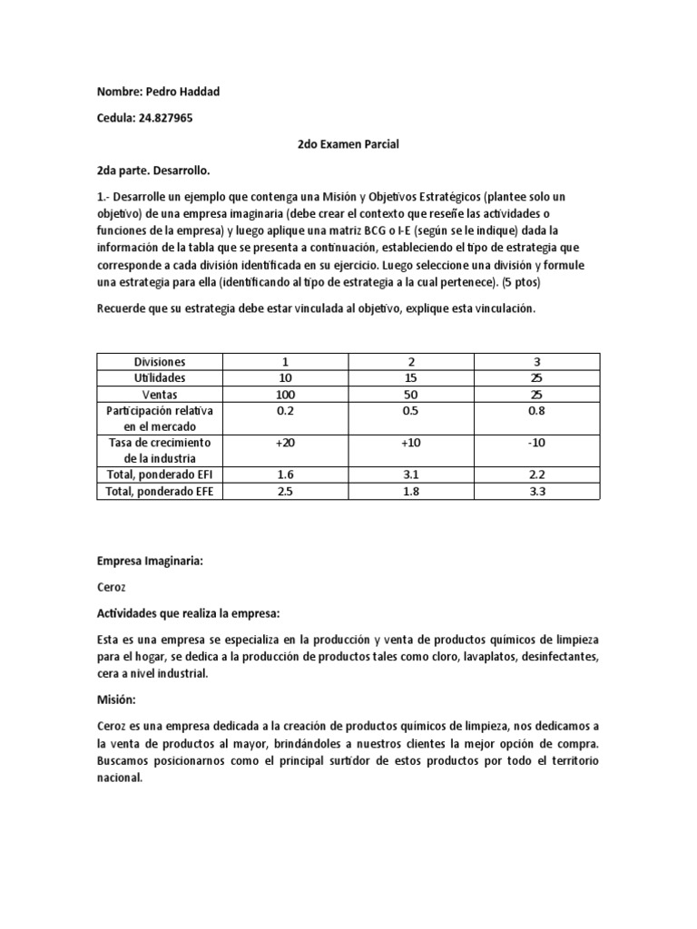 Segundo Parcial Pedro Haddad | PDF | Empresas | Business