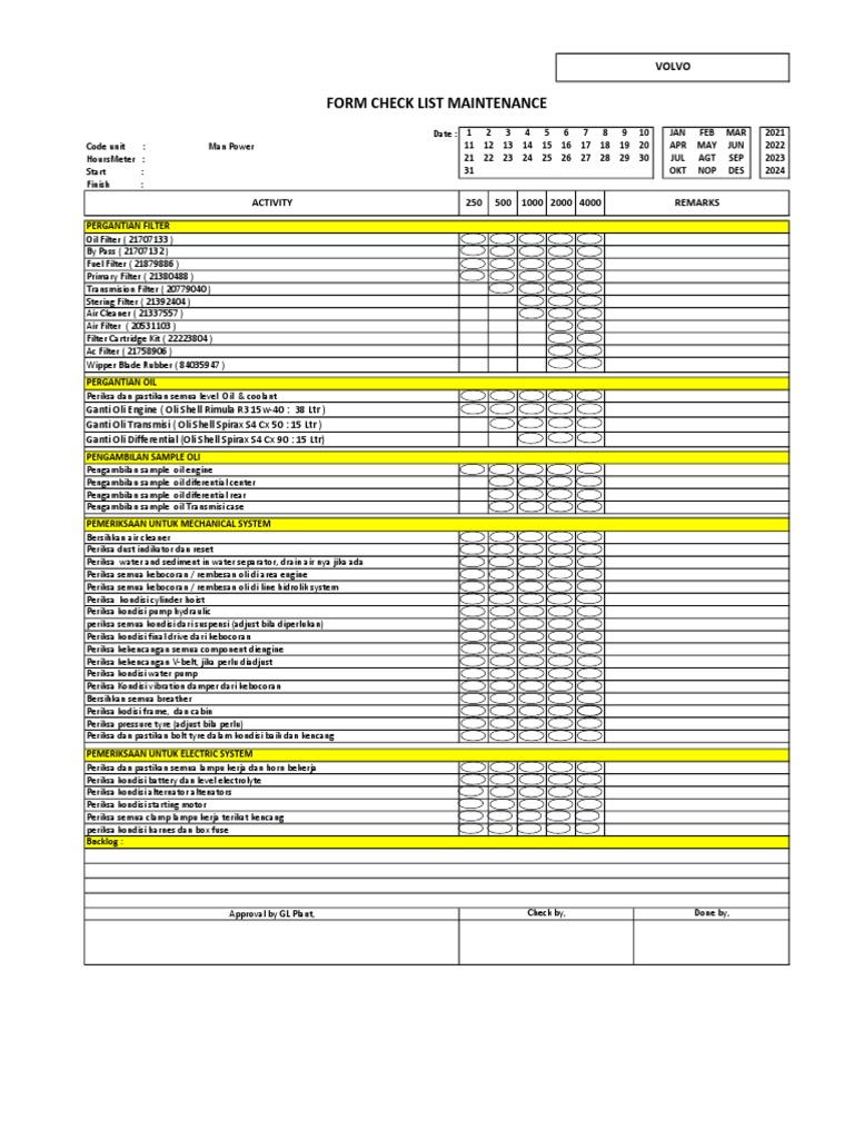Checklist Volvo | PDF