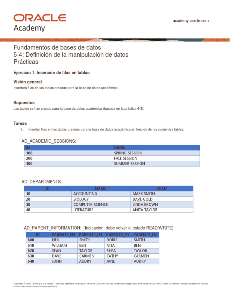 DFo 6 4 Practice Esp | PDF | SQL | Recuperación de información