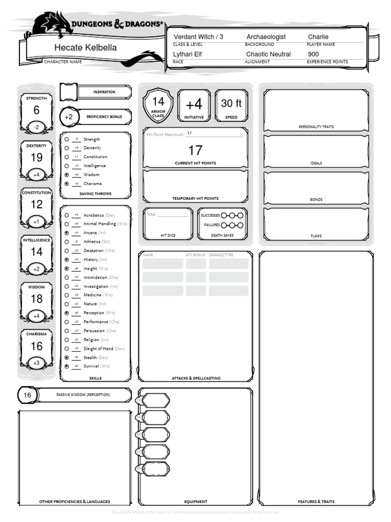 Hecate Kelbella: Verdant Witch / 3 Archaeologist Charlie Lythari Elf ...