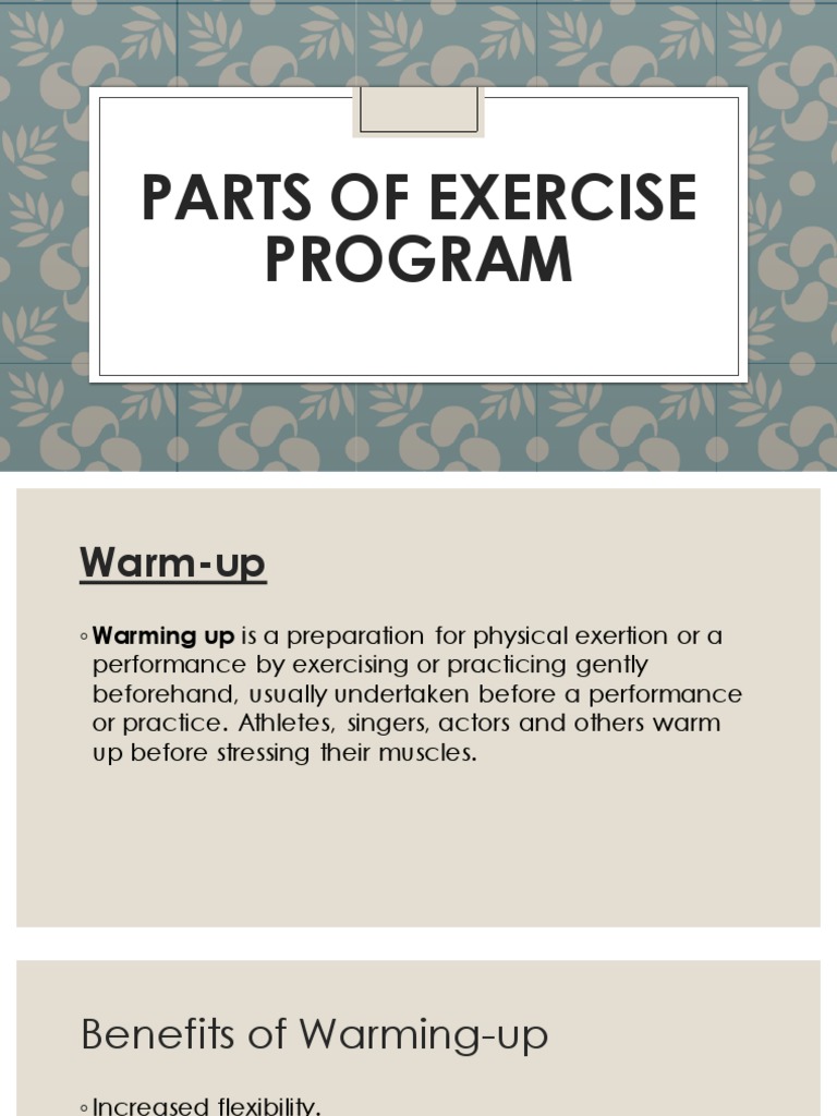 Parts of Exercise Program | PDF
